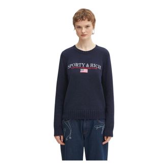 Sporty & Rich Nautischer Strickpullover - - Knitwear - Damen - Blau - M