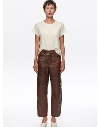 Bimba & Lola Barrel-Hose aus gewaschenem Leder in Braun