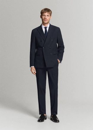 Mango Pantalon costume Monaco slim-fit bleu marine - Homme - 38 - MANGO MAN