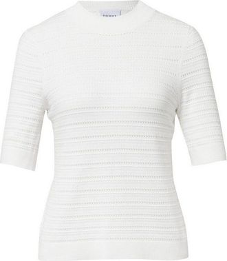 Comma Kurzarmpullover Strickpullover Strukturierter Feinstrickpullover aus Viskosemix