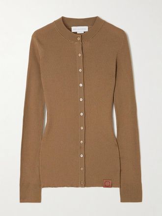 Stella McCartney Cardigan En Laine C&ocirc;tel&eacute;e - Marron