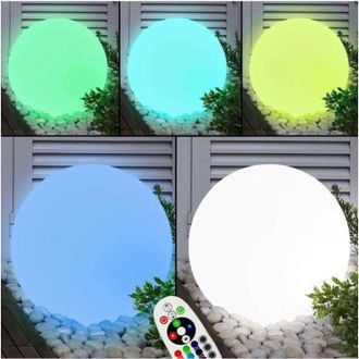 Trade Shop Trade Shop - LICHTKUGEL 41CM MEHRFARBIGE RGB-LED 3W WIEDERAUFLADBAR FERNBEDIENUNG IP67 VT-7807