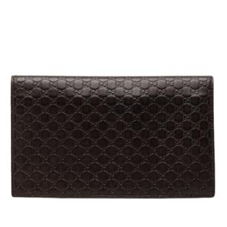 Gucci Portefeuille pr&eacute;-achet&eacute; en cuir gaufr&eacute; - Femme - Pre-owned - Brun - Taille: ONE Size