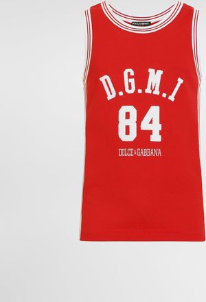 Dolce & Gabbana Tanktop Mit Patch - Mann T-shirts Und Polos Bordeaux 44