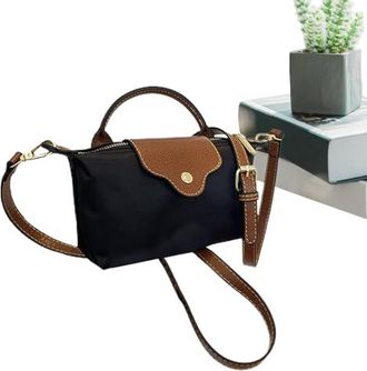 Generic Portefeuille avec poign&eacute;e sur le dessus, sac &agrave; bandouli&egrave;re - Sac &agrave; bandouli&egrave;re noir tendance, imperm&eacute;able, mignon, l&eacute;ger, solide, carr&eacute; pour femme, re