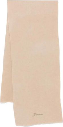 Jacquemus T&uuml;cher & Schals - Embroidered Beige Wool And Cashmere Scarf - Gr. unisize - in Beige - f&uuml;r Damen