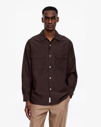 Arket Oversize-Hemd Aus Lyocell-Mischung -Braun