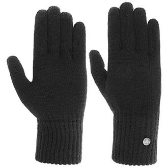 Lierys Gants pour Homme Merino - Made in Italy avec doigts en laine Hiver automne-hiver - L/XL noir