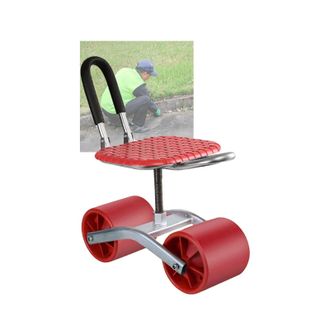 Generic Rollbarer Gartenarbeitssitz Mit R&auml;dern, Gartenwagen Sitz, 360&deg; Drehbar Und Zusammenklappbar for Den Garten(Red)