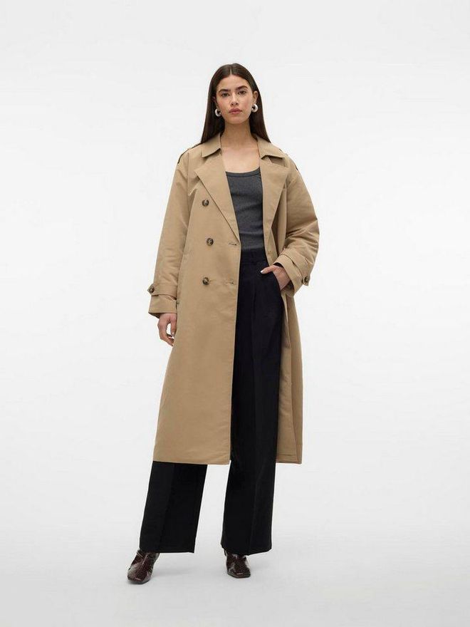 Trenchcoat VMCHLOE LONG TRENCHCOAT GA NOOS Zweireiher mit Bindeg&uuml;rtel
