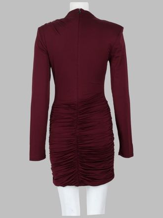 Rotate Draped Viscose Dress - Red