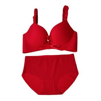 Generic Ensemble de sous-v&ecirc;tements Soutien-gorge rouge Bretelles brillantes Dos Trois de boucles Bretelles &agrave; double &eacute;paule amovibles avec fines bretelles &eacute;pai