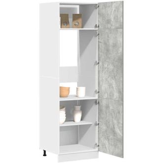 vidaXL Vidaxl - Armoire de r&eacute;frig&eacute;rateur gris b&eacute;ton 60x57x207 cm - Bois ding&eacute;nierie - 3 portes - 4 &eacute;tag&egrave;res - Installation murale recommand&eacute;e - vidaXL856005