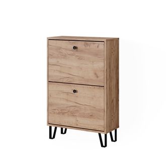 Vicco Schuhkipper Siri, Goldkraft Eiche, 60 x 92 cm mit 2 Klappschubladen