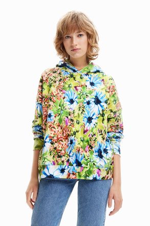 Desigual Damen Sweat_Bugs Flowers Sweatshirt, Gr&uuml;n, S EU