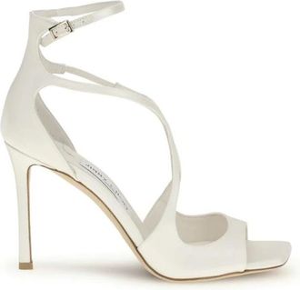 Jimmy Choo London Femme, Chaussures, Blanc, Taille: 38 1/2 EU Ovis Aries Sandales &agrave; Talons Aiguilles