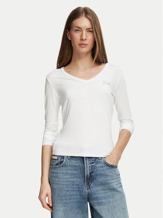 Guess Bluse W6BI56 K6890 Wei&szlig; Regular Fit