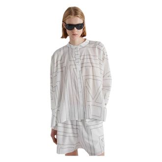 Meimeij Femme, Blouses et Chemises, Blanc, Taille: 46 FR M6Ebb2 Chemise Kimono avec surpiq&ucirc;res et col cor&eacute;en