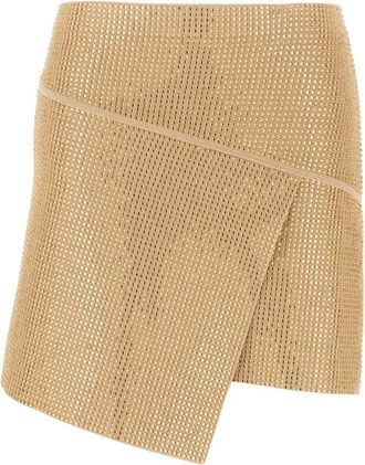 ADĀMO Andrea Adamo Femme, Jupes, Jaune, Taille: 40 FR Asymmetric Miniskirt
