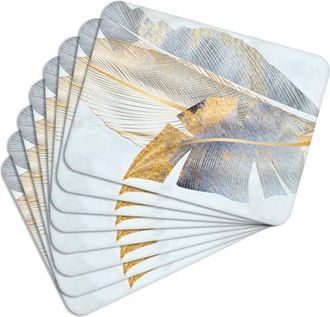 MG Design Mg Design Lot de 8 Sets de Table en li&egrave;ge - Elegant Leaves 6 - 30 &times; 40 cm - r&eacute;sistants &agrave; la Chaleur, faciles &agrave; Nettoyer