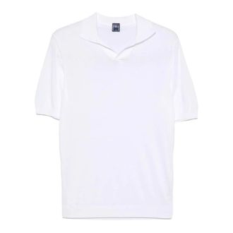 Fedeli Homme, Tops, Blanc, Taille: M Fuji V-Neck Knit Polo