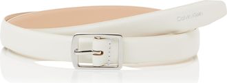 Calvin Klein Damen Gürtel Classic Square Buckle Belt 2,0 cm Ledergürtel, Weiß (Lily White), 105 cm