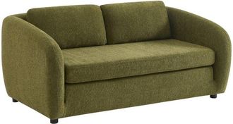 Sweeek Schlafsofa 2 Pl&auml;tze Chenille-Stoff, Stoff, Khaki