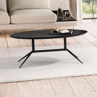 M&S Collection M&s - Table basse 90x50x35 cm en bois de manguier noir et métal noir