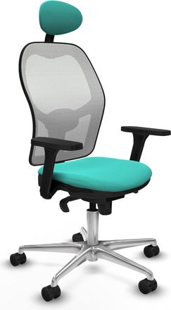 Piqueras y Crespo B&uuml;rostuhl mit 3D-Armlehnen, h&ouml;henverstellbare Lendenwirbelst&uuml;tze und festes Kopfteil, ausgestattet mit 5 Positionen und injiziertem Schaumstoff, Wei&szlig;/