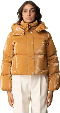 Elisabetta Franchi Femme, Vestes, Brun, Taille: 42 FR Piumino Cropped