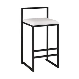 Generic Elegante, quadratische Barhocker aus Samt mit schwarzem Metallgestell - K&uuml;chenst&uuml;hle f&uuml;r Fr&uuml;hst&uuml;ckstheken, Bistro- und Caf&eacute;-Sitzgelegenheiten, 75 cm h