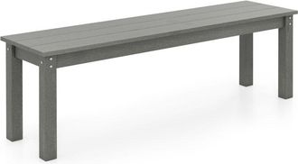 Costway Costway - Banc de Jardin pour 2-3 Personnes, Banc dExtérieur sans Dossier, pour Véranda, Jardin et Parc, 140 x 35 x 45 cm, Charge 340 kg, Gris