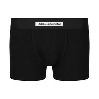 Dolce & Gabbana Zweifach dehnbarer Baumwoll-Jersey-Boxershorts mit normaler Passform - - Underwear - Herren - Schwarzk - S