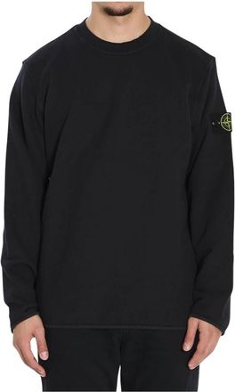 Stone Island Homme, Tops, Noir, Taille: M Heavy Cotton Crewneck SweaT-shirt