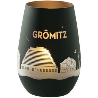 Goodtimes Windlicht Gr&ouml;mitz Skyline (Schwarz & Silber)