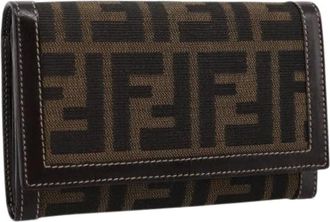 Fendi Portefeuille Bifold Pre-owned - Femme - Pre-owned - Brun - Taille: ONE Size