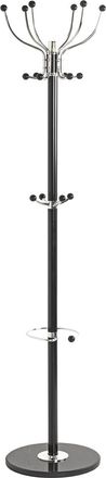 Haku Möbel Garderobenständer, chrom, schwarz, Marmor, Metall - Maße: H 176 x Ø 38 cm, Style: Modern