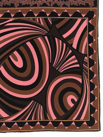 Emilio Pucci Mixed-Print Silk Twill Scarf - Pink