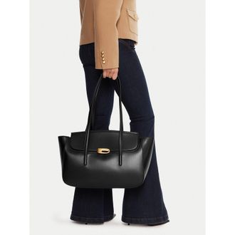 Calvin Klein Handtasche Calvin Klein Hardware Flap Tote Bag LV04F3145G Schwarz