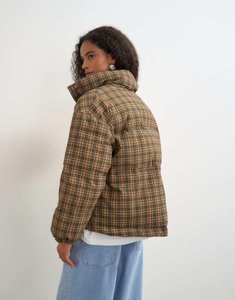 Topshop doudoune &agrave; carreaux verts