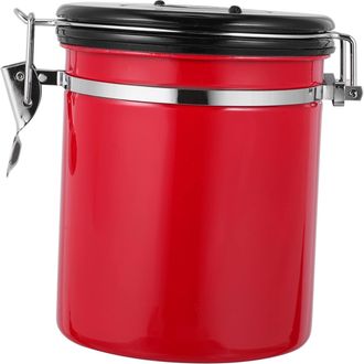 UPKOCH 1pc Lebensmittel Abdichtung Dosen Rot Mini Lagerung Jar F&uuml;r Kaffee Tee Datum Edelstahl Kanister Und Geruch