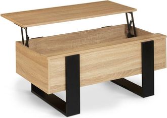 IDMarket Idmarket - Table basse plateau relevable phoenix - Bois - Noir