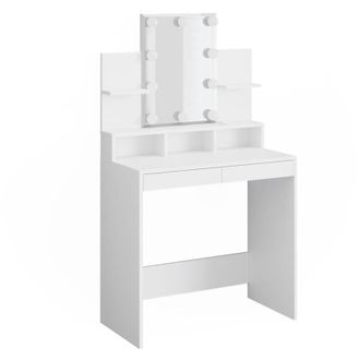 Vicco Schminktisch Ania, Weiß, 80 cm mit led Beleuchtung Vicco