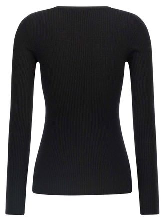 Theory Ribbed Wool Sweater - Black