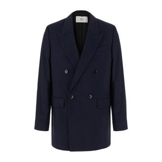 Ami Double-Breasted Wool Blazer - - Jackets - Herren - Blau - S