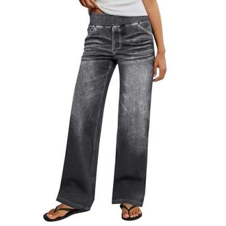 Generic Y2K Y2K Jean &agrave; jambes larges pour femme - Taille haute - Stretch - Jean Boyfriend Y2K - &Eacute;l&eacute;gant - Vintage - Pantalon de loisirs - Couleur unie - Panta
