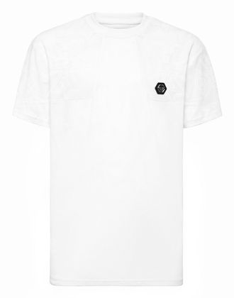 Philipp Plein Round Neck T-Shirt Jacquard Crest Cut