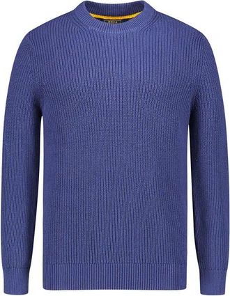 N.Z.A. Herren Pullover blau Baumwolle unifarben