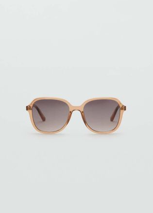 Mango Lunettes de soleil monture carr&eacute;e rose pastel - Femme - Taille unique - MANGO