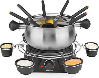 Tristar Appareil &agrave; fondue &eacute;lectrique - Pour tous types de fondues - Thermostat r&eacute;glable - Pour 8 personnes - 1,5 L - Fourchettes incluses
